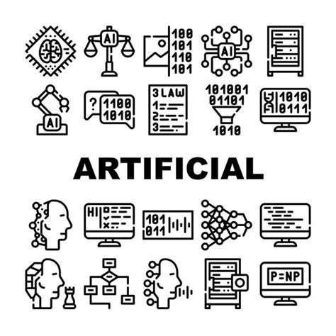 Premium Vector Artificial Intelligence System Icons Set Vector
