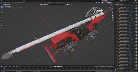 3d Hydraulic Tree Cutting Vehicle With Boom Arm Red Dirt Turbosquid