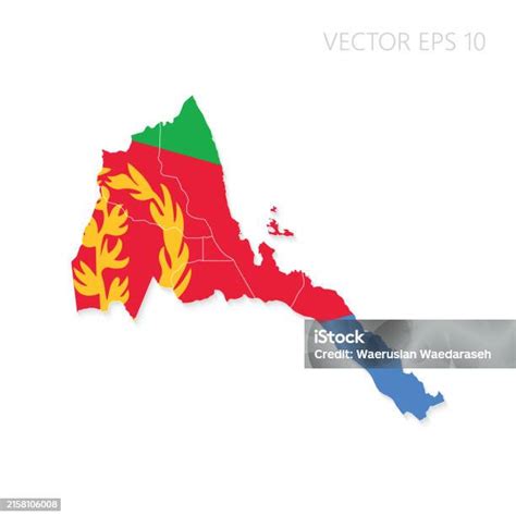 에리트레아지도와 국기 세부 사항 흰색 배경에 분리 된 상태 벡터 일러스트 레이 션 Eps10 에리트레아 국기에 대한 스톡 벡터 아트 및 기타 이미지 Istock