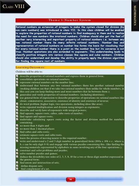 Icse Class 8 Mathematics Syllabus Pdf Numbers Equations