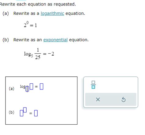 Solved Rewrite Each Equation As Requested A Rewrite As A Chegg Com