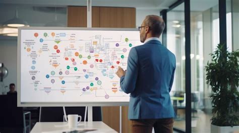 premium photo businessman looking at workflow flowchart
