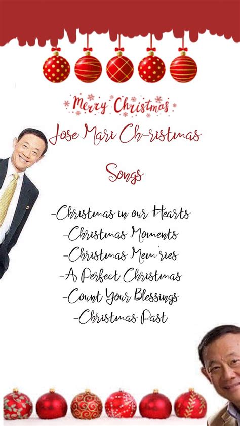 Want to hear more Christmas Songs from Jose Mari Chan? This pin is for ...