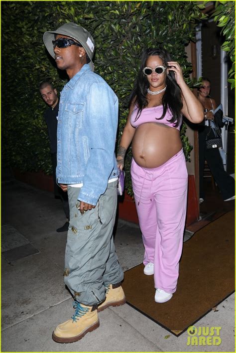 Rihanna Shows Off Bare Pregnant Belly In Pink Outfit During Date Night