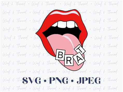 Brat Lips Clipart Trendy Svg Png Jpeg Cricut Cut File Sublimation