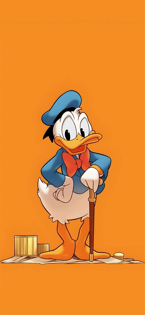 Donald Duck Classic Orange Background Wallpapers Wallpapers Clan