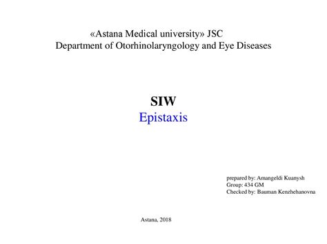 Epistaxis Online Presentation