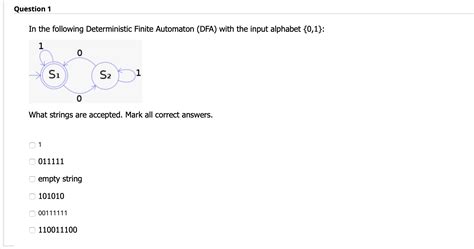 Solved Question In The Following Deterministic Finite Chegg