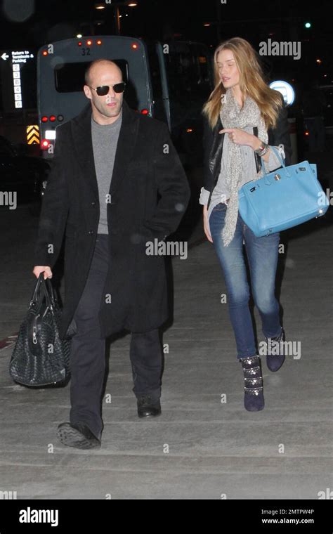 Exclusive Rosie Huntington Whitely And Jason Statham Arrive At Los