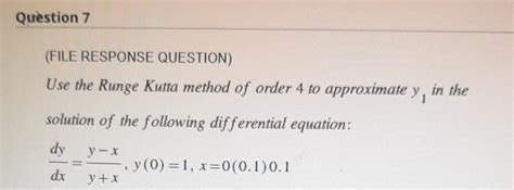 Solved Question FILE RESPONSE QUESTION Use The Runge Chegg Com