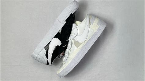 Nike X Sacai Blazer Low Patent Leather Black And White First Look