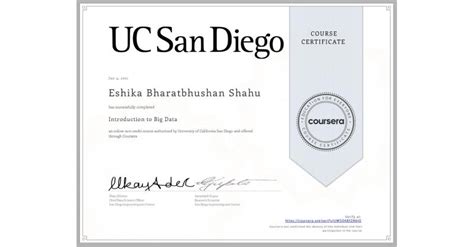 Eshika Sahu On Linkedin Completion Certificate For Introduction To Big