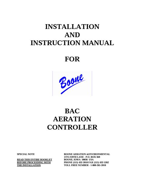 Bac Aeration Controller Rolfes Boone