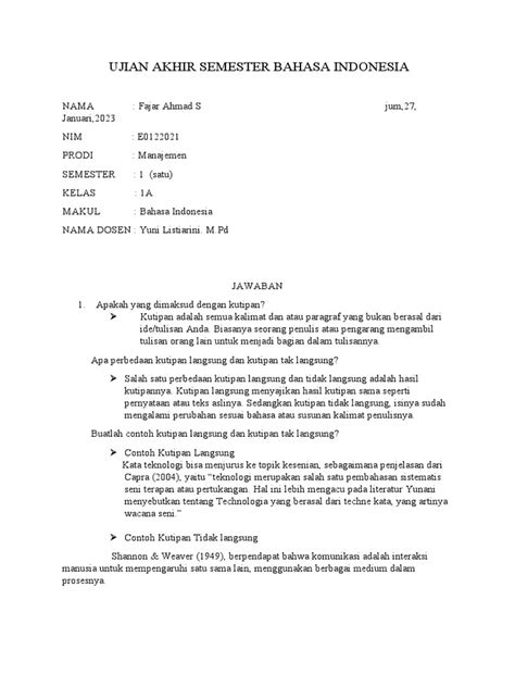 Jawaban Uas Fajar Ahmad Pdf