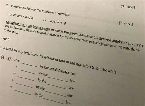 solved 3 marks 3 consider and prove the following