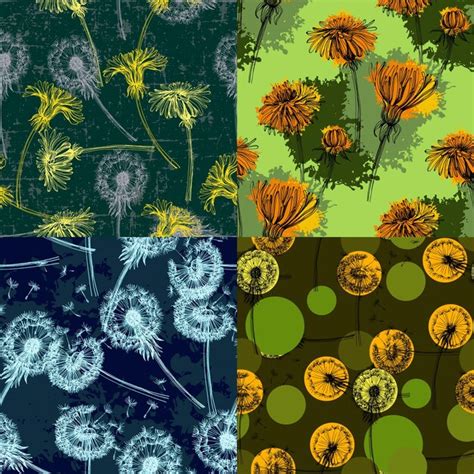Premium Vector Seamless Dandelion Pattern