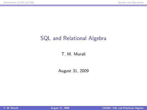 Pdf Lecture 03 Intro Sql Relational Algebra Dokumentips