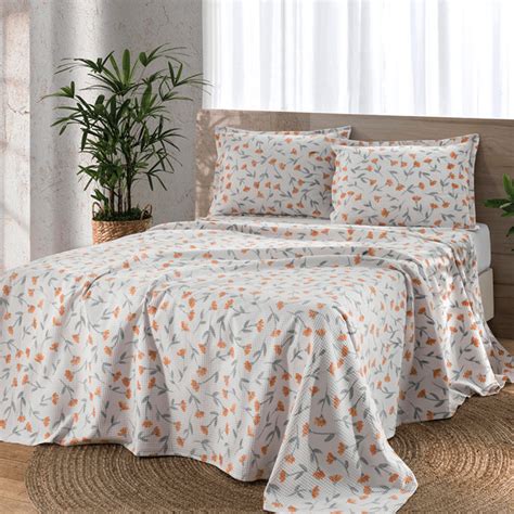 Kit Colcha King Döhler Piquet Flora 3 Peças Döhler