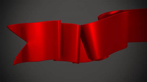 빨간 리본 곡선 스트라이프 배너 3d 모델 15 3ds Blend C4d Fbx Max Ma Lxo Obj Free3d
