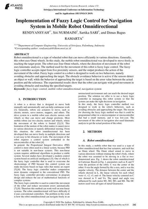 PDF Implementation Of Fuzzy Logic Control For Navigation System In Mobile Robot Omnidirectional