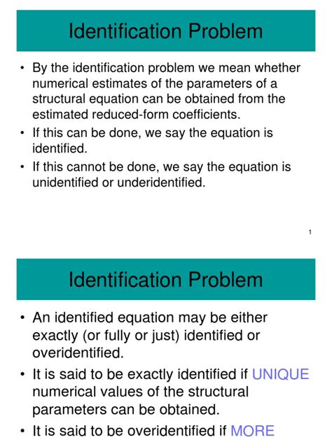 7 Identification Pdf Equations Econometrics