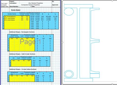 Built Up Section Properties Calculator Spreadsheet Civilweb