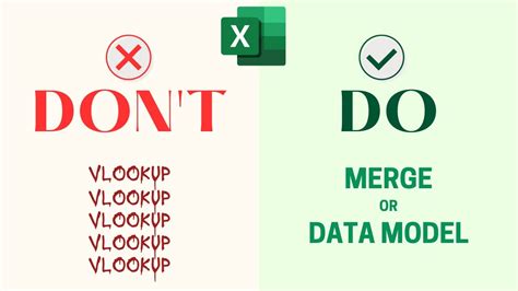 don t use vlookup use merge table or data model power query and excel