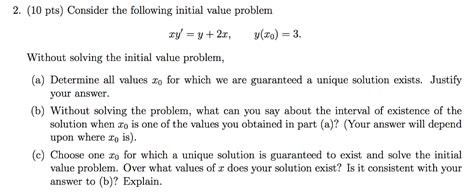 solved consider the following initial value problem xy y
