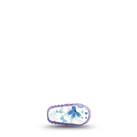 Expressionmed Cute Blue Flowers Dexcom G6 Transmitter Sticker