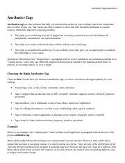 Attributive Tags Attributive Tags Guidelines Attributive Tags Attributive Tags Are Short
