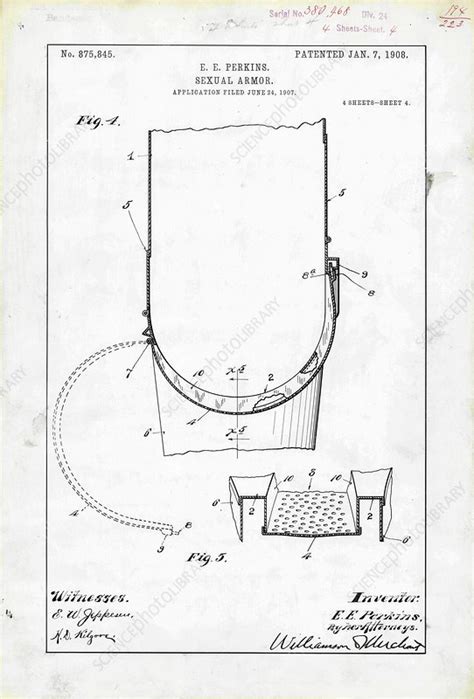 Sexual Armour Patent 1908 Stock Image C024 3617 Science Photo Library