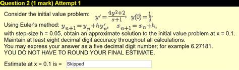 Solved Consider The Initial Value Problem Y 4y2 2x