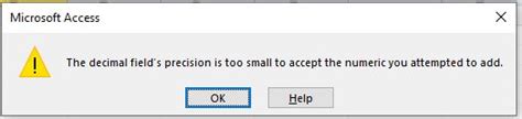 Sql The Decimal Fields Precision Is Too Small To Accept The Numeric