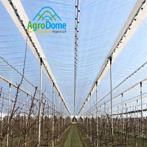 A Roof Shade Net House Anti Hail With Trellising System For Apple High Density Plantation
