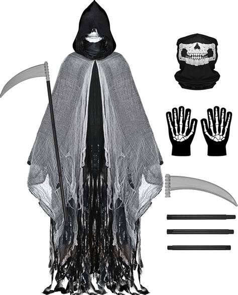 Grim Reaper Costume Halloween Hooded Cloak Cosplay Australia Ubuy