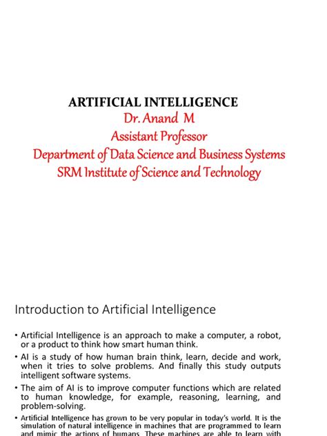 Ai Unit 1 Pdf Artificial Intelligence Intelligence Ai And Semantics