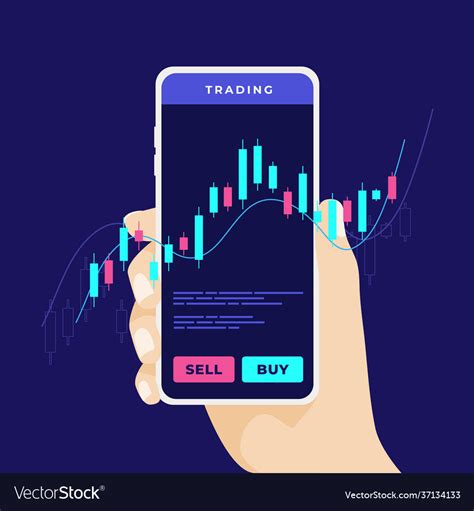 Mobile Stock Market Trading Royalty Free Vector Image