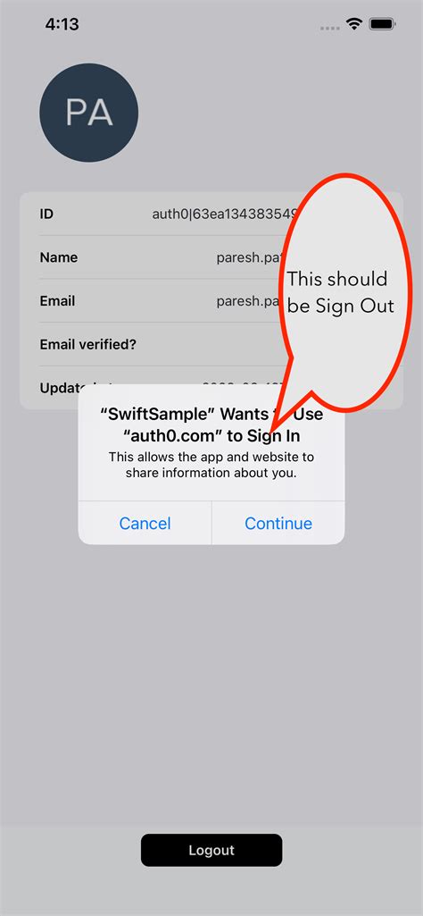 Ios Getting Signin Popup During Logout · Issue 595 · Auth0react