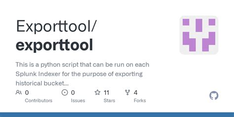 Github Exporttoolexporttool This Is A Python Script That Can Be Run On Each Splunk Indexer
