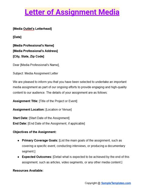 Free 13 Assignment Letter Samples And Templates