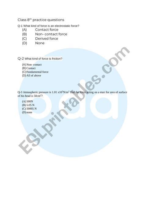 Class 6 Questions Esl Worksheet By Rahul1997