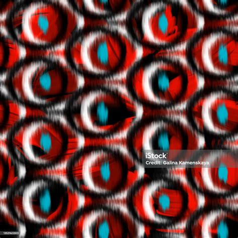 흐리게 된 원 패턴입니다 Ikat 폴카 도트 원활한 디자인 트렌디 한 추상 기하학적 인쇄 모로코에 대한 스톡 벡터 아트 및 기타 이미지 Istock