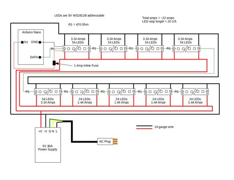Need Help To Safely Power 5V WS2812B LED Strip From Arduino Nano LEDs And Multiplexing