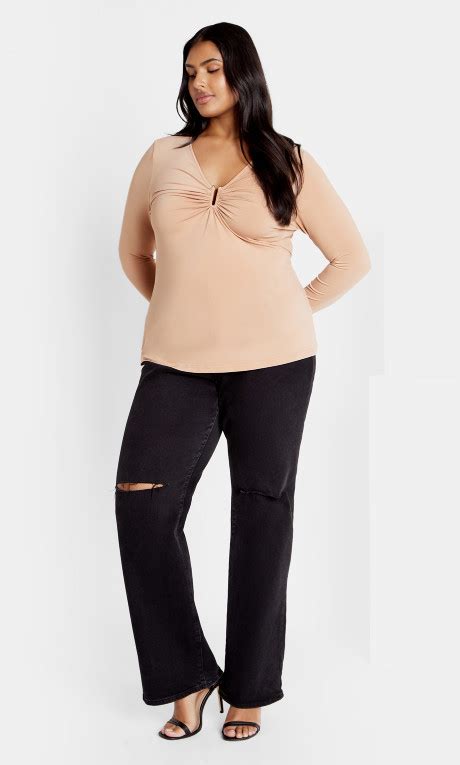 Womens Plus Size Izzy Nude Top