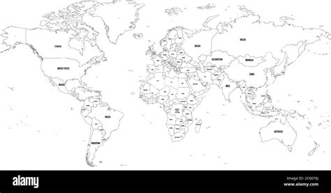 World Map Outline Countries Labeled