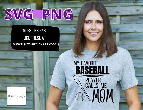 My Favorite Player Calls Me Mom Svg Baseball Mom T Shirt Athletic