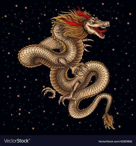 Japanese Traditional Old Dragon Royalty Free Vector Image