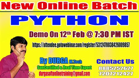 Python Online Training By Mr Durga Sir Demo On 12th Feb 730pm Ist
