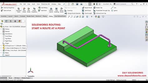 Solidworks Routing Start A Route At A Point Youtube