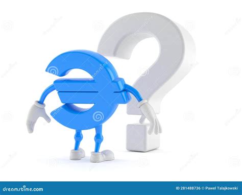 Euro Currency Character Looking At Question Mark Symbol Stock
